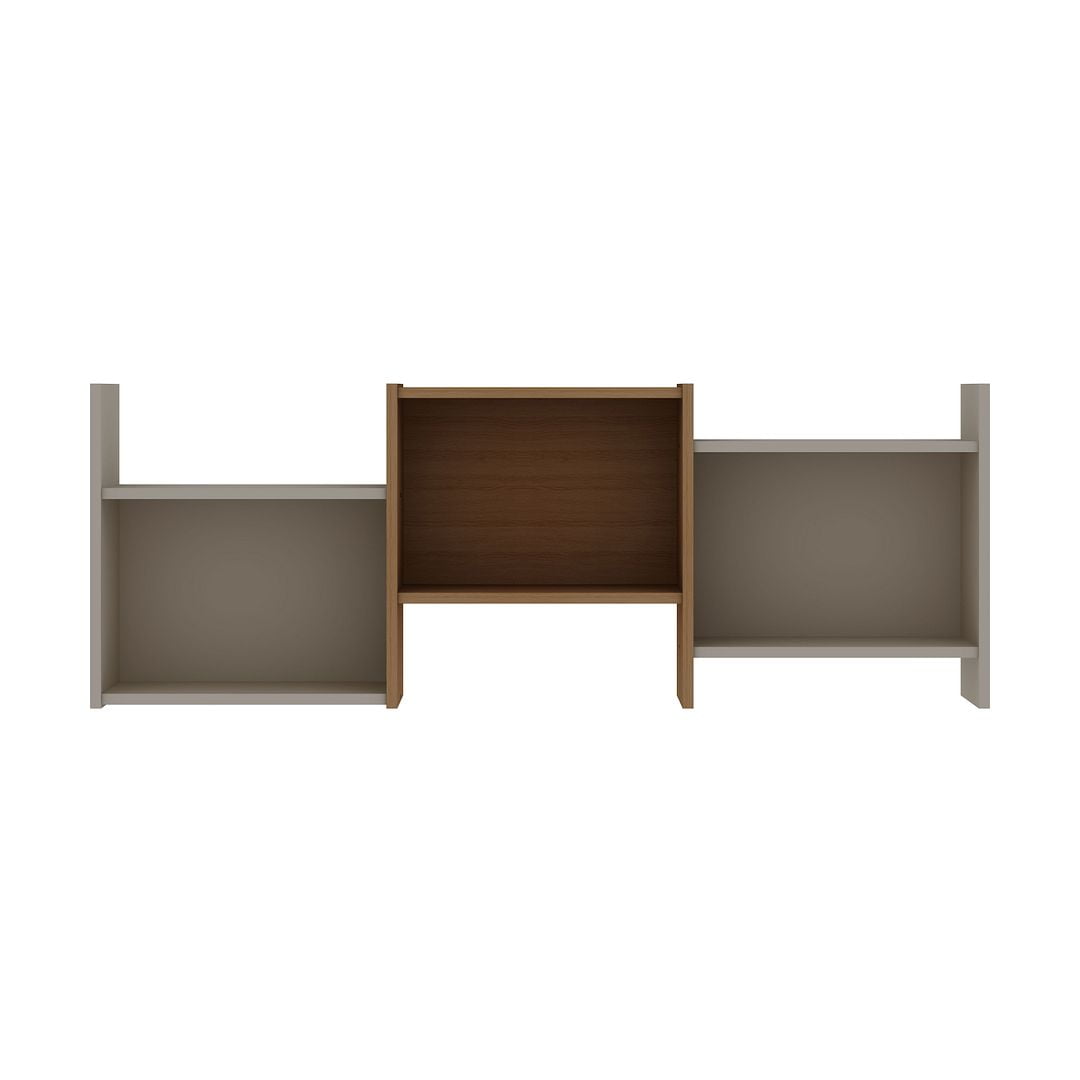 Manhattan Comfort Hampton Zig-Zag Wall Dcor Shelves in Off White and ...