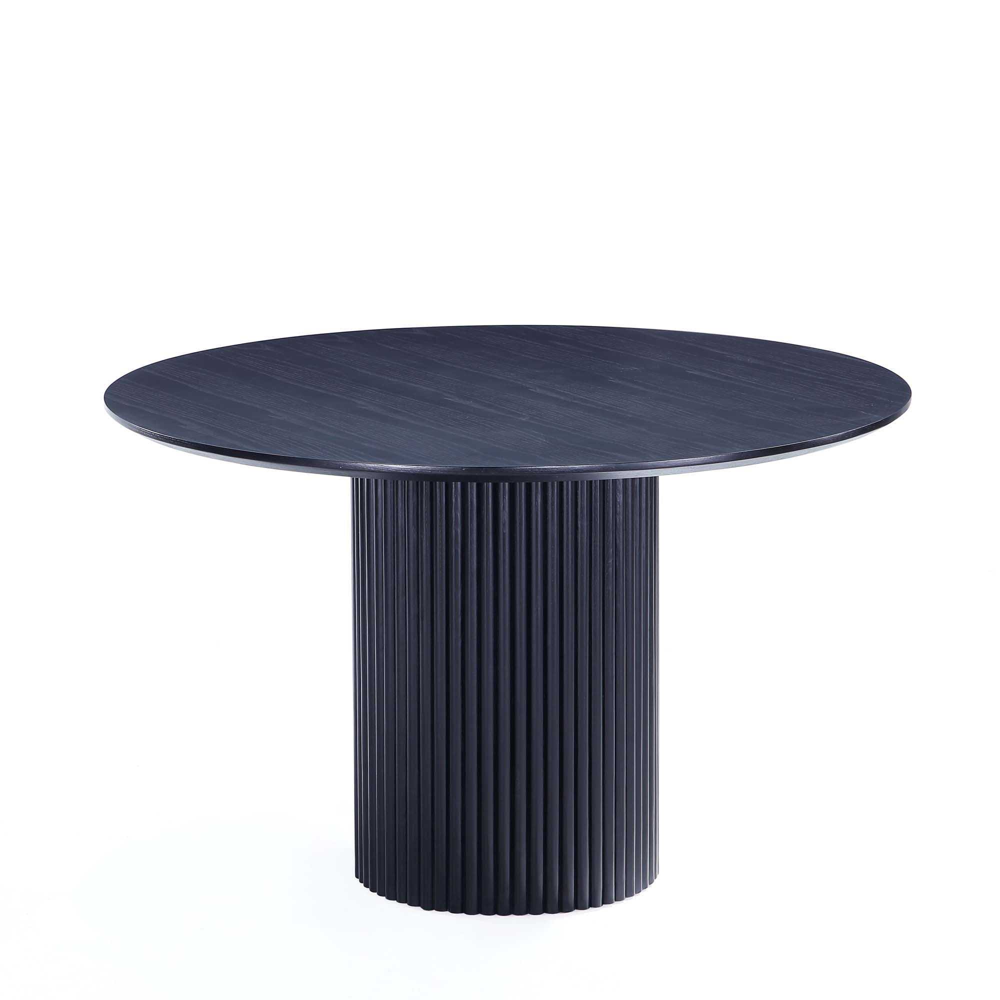 Manhattan Comfort Hathaway 47.24 Solid Wood Round Dining Table in Black ...