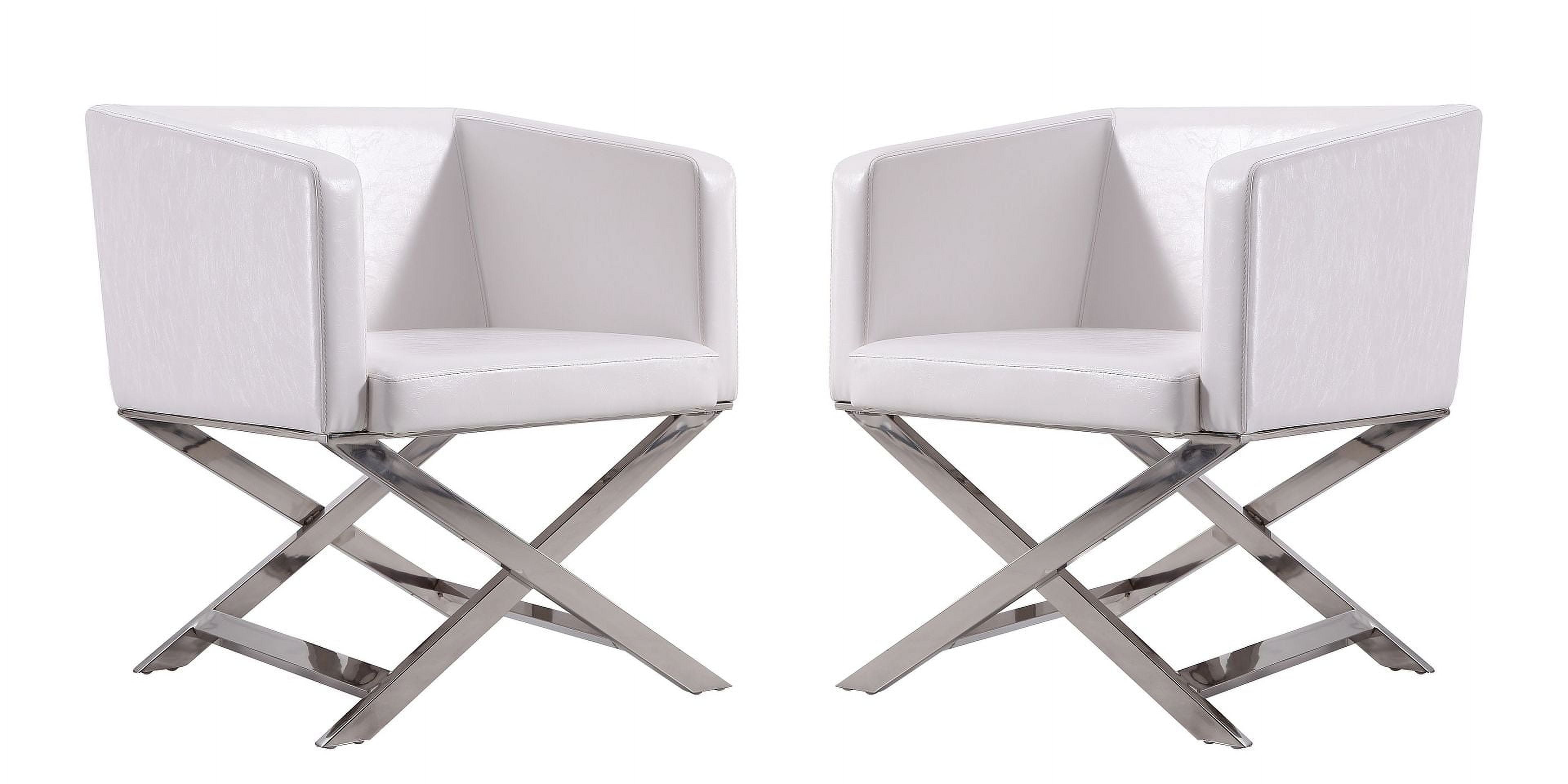 Manhattan Comfort HollyWood Faux Leather Accent Lounge Chair in White ...