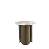Manhattan Comfort Monica Modern End Table with Stainless Steel Base in ...