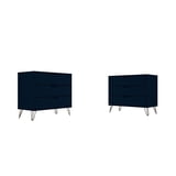 Manhattan Comfort Rockefeller 3-Drawer Tatiana Midnight Blue Dresser ...
