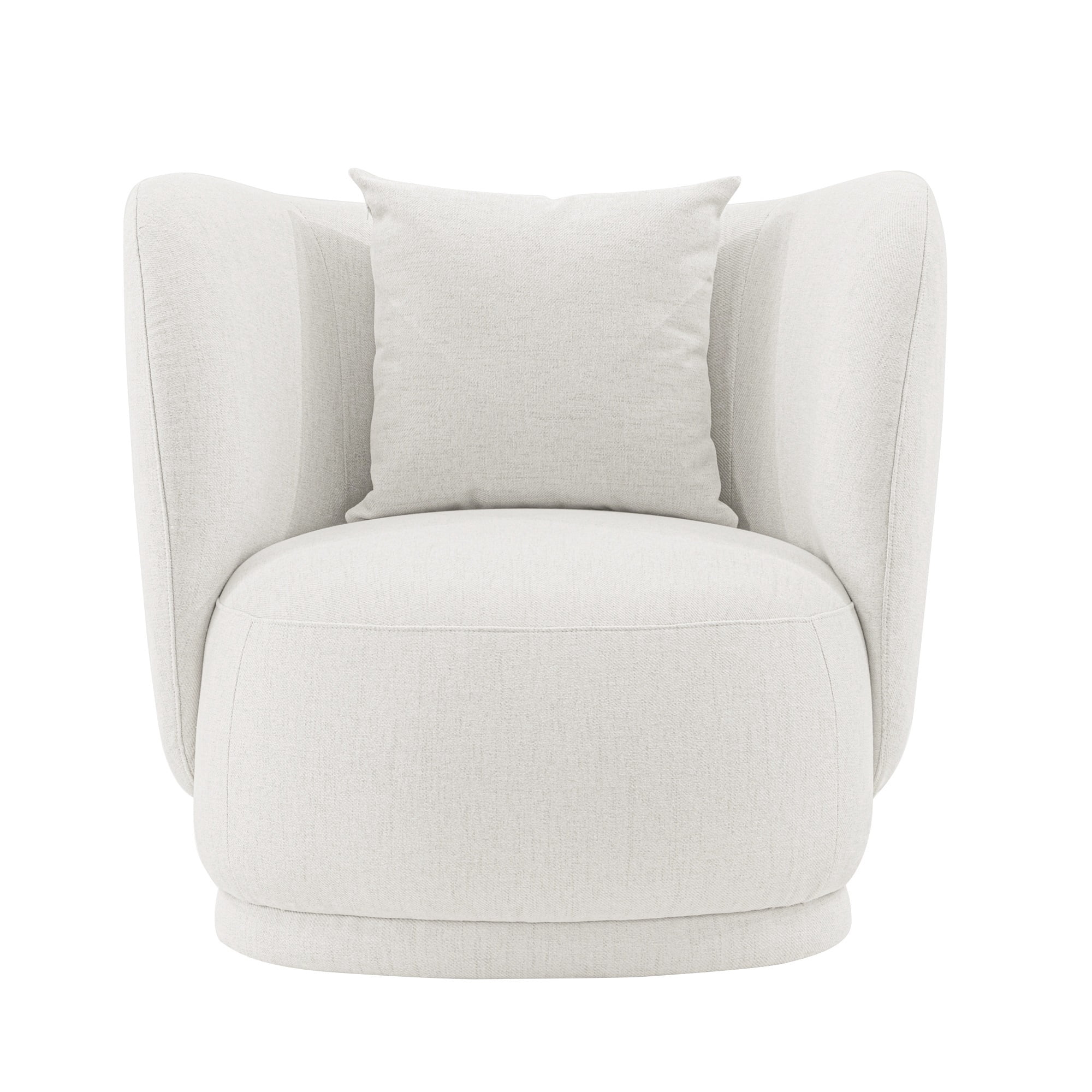 Manhattan Comfort Siri Accent Chair with Solid Wood Frame in Cream ...
