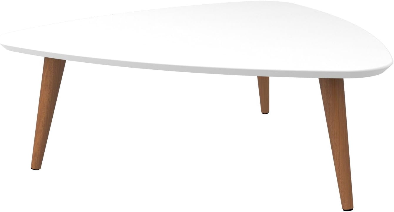 Manhattan Comfort Utopia Low Triangle Coffee Table, White Gloss ...