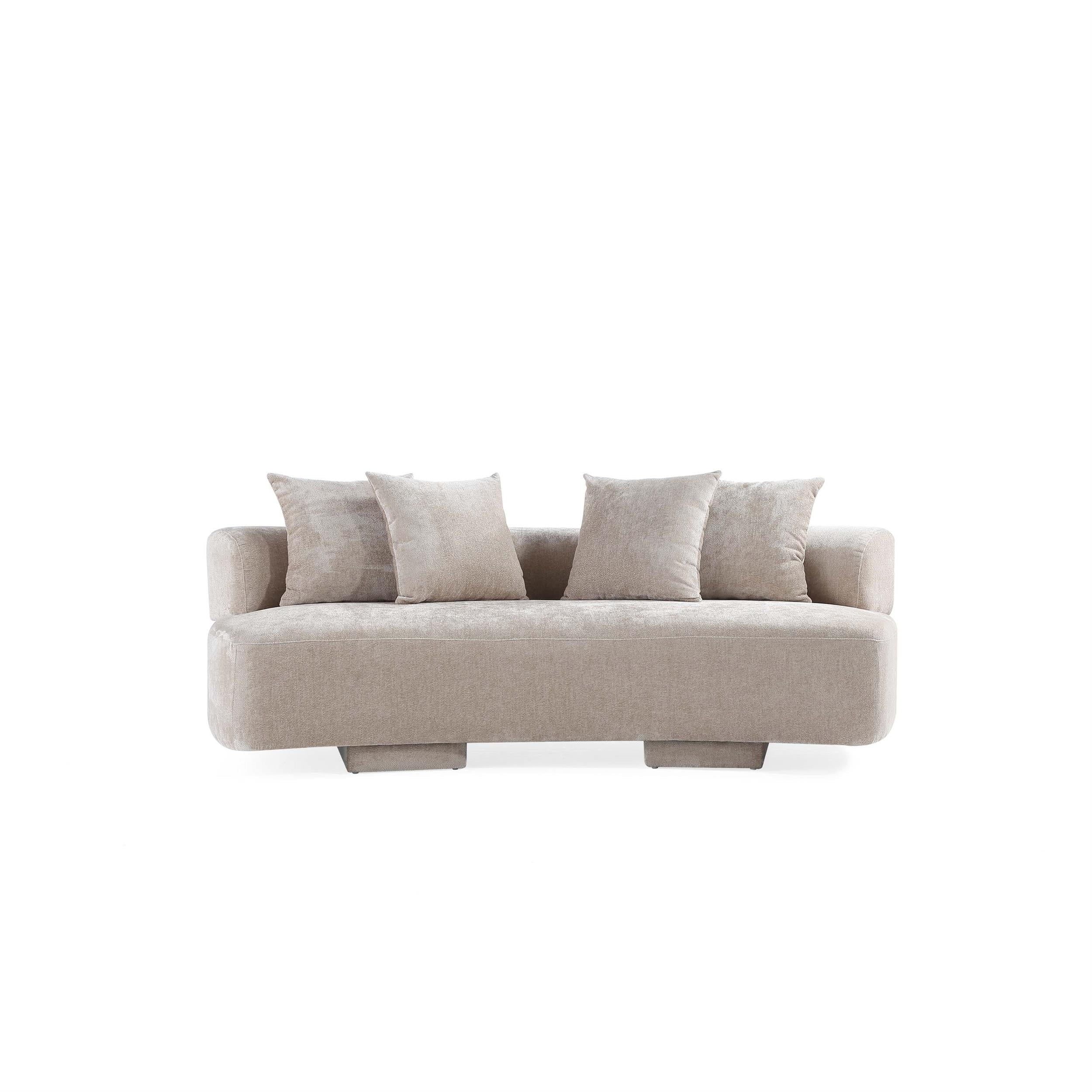 Manhattan Comfort Verandah Sofa with Solid Wood Frame in Beige ...