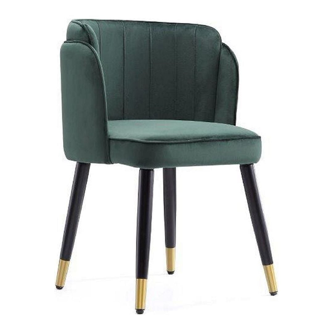 Manhattan Comfort Zephyr 18.9" Velvet & Wood Dining Chair in Hunter ...