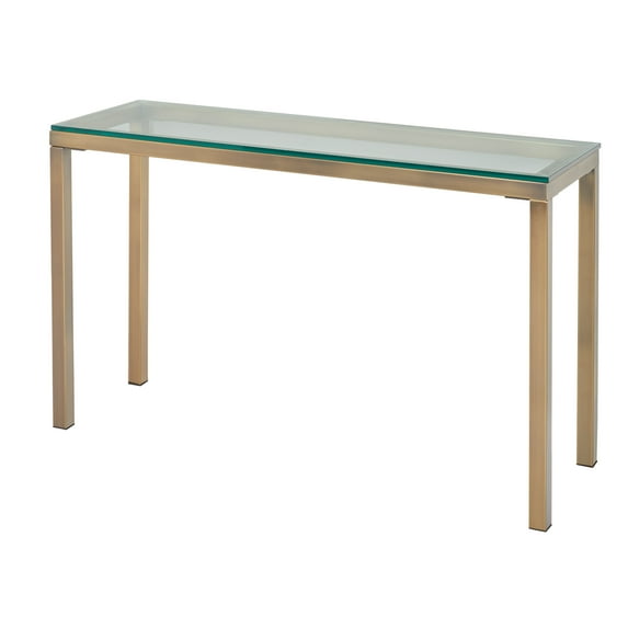 Manhattan Console Table Gold Finish Legs Tempered Glass Top - Walmart.com