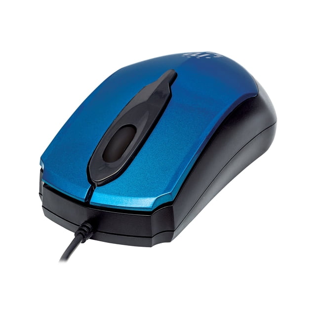 Manhattan Edge Optical USB Mouse - Optical - Cable - Black, Blue - USB ...