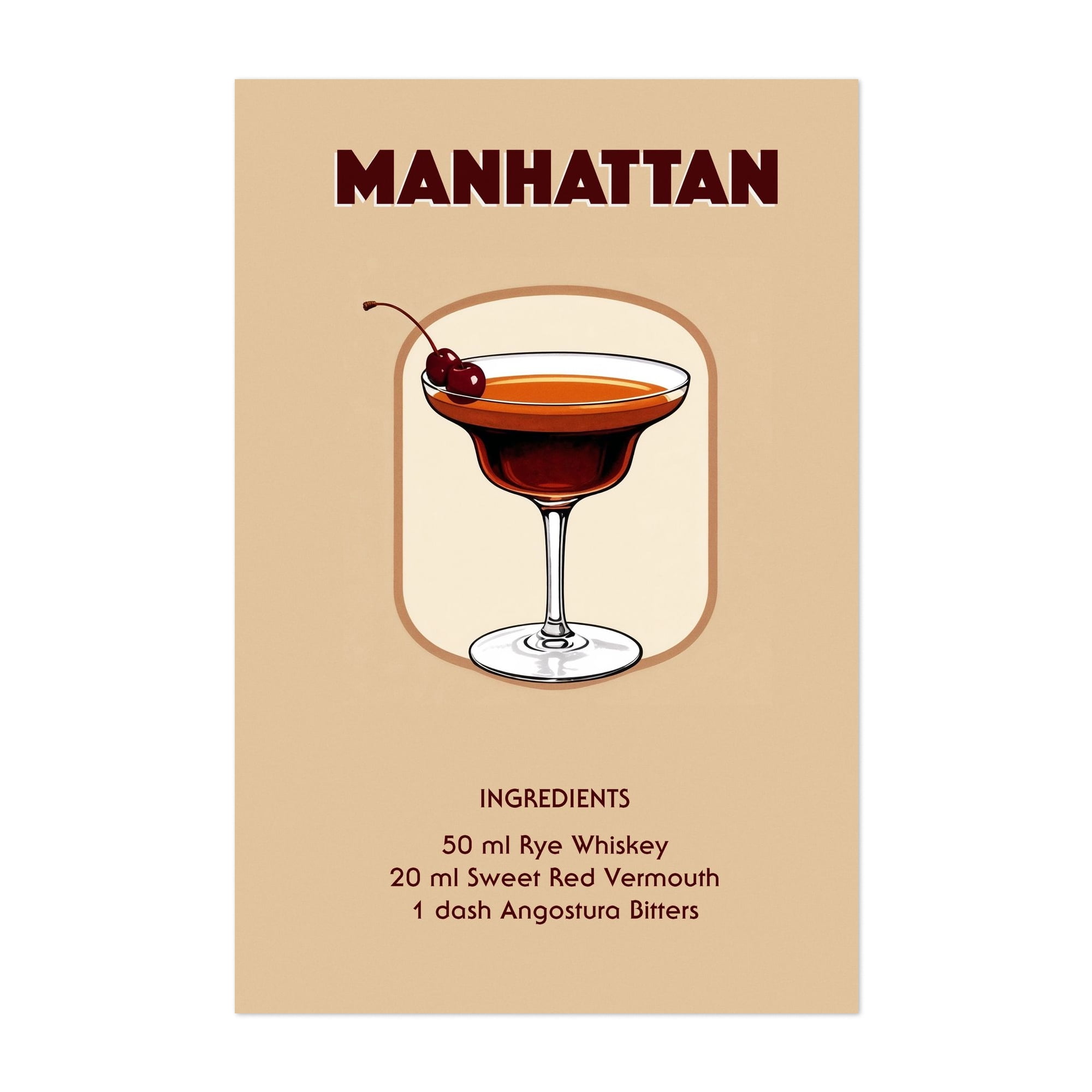 Manhattan - Manhattan New York Illustration Cocktail Vintage Bar ...