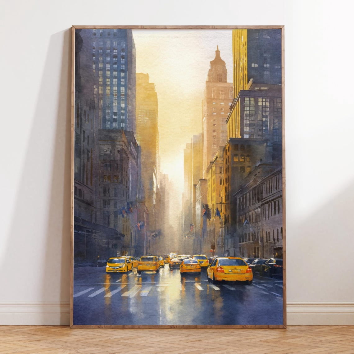 Manhattan New York City Street Scene Print, Unframed Canvas Size 24x36 ...