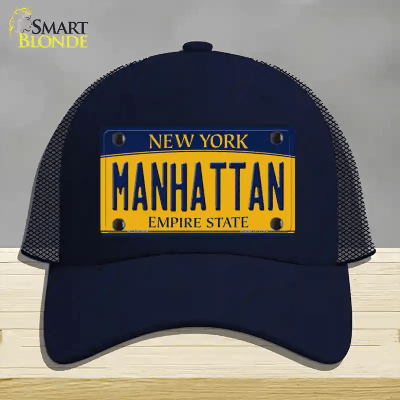 Manhattan New York Novelty License Plate Hat Mesh Navy - Walmart.com