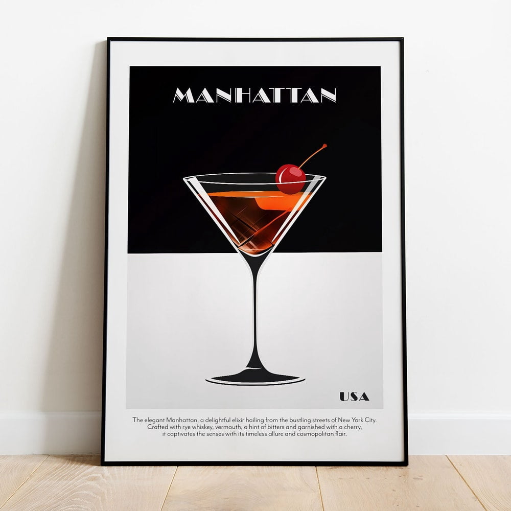 Manhattan Print, Manhattan Poster, French Retro, Kitchen Decor ...