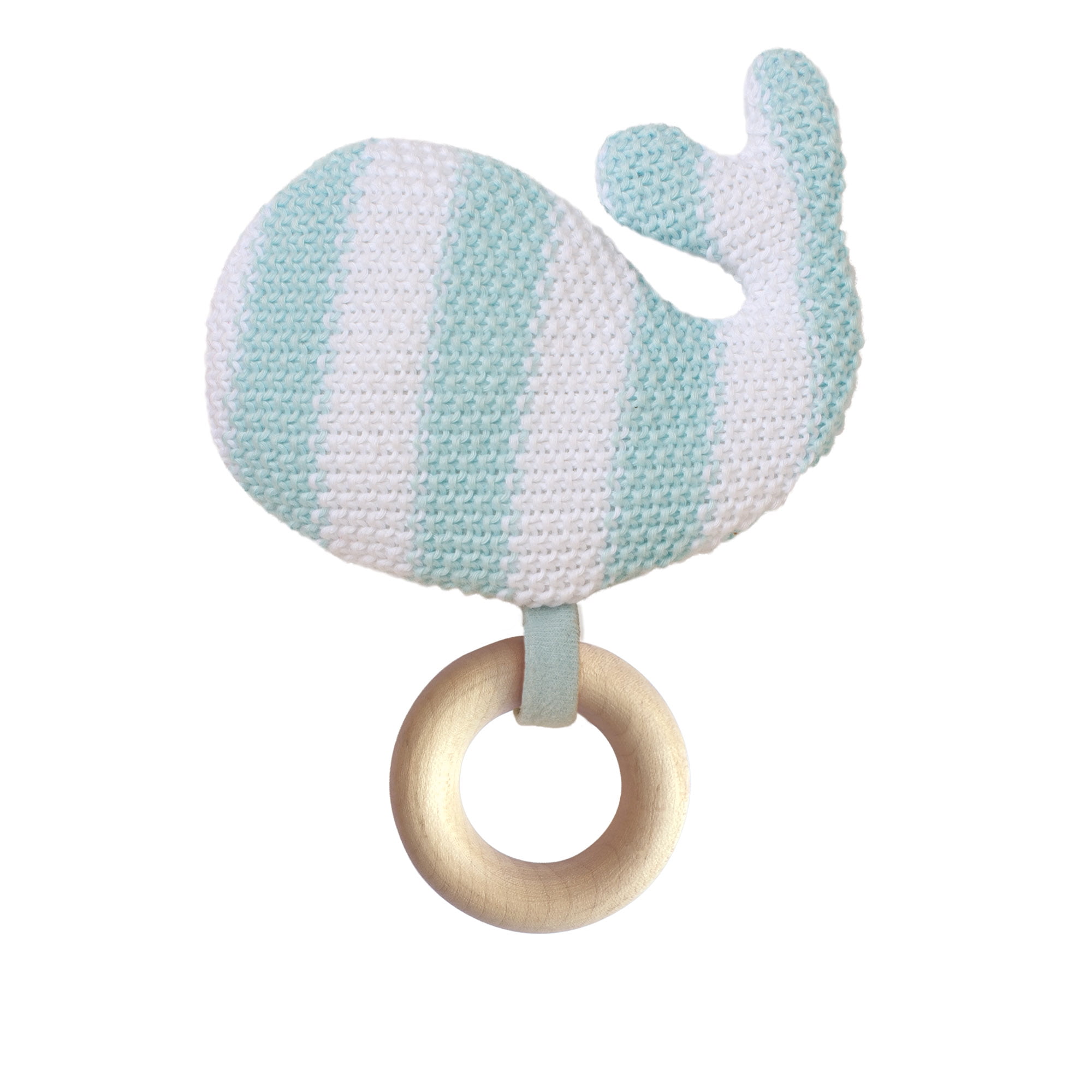 Manhattan Toy Whale Knit Baby Rattle with Wooden Teether - Walmart.com