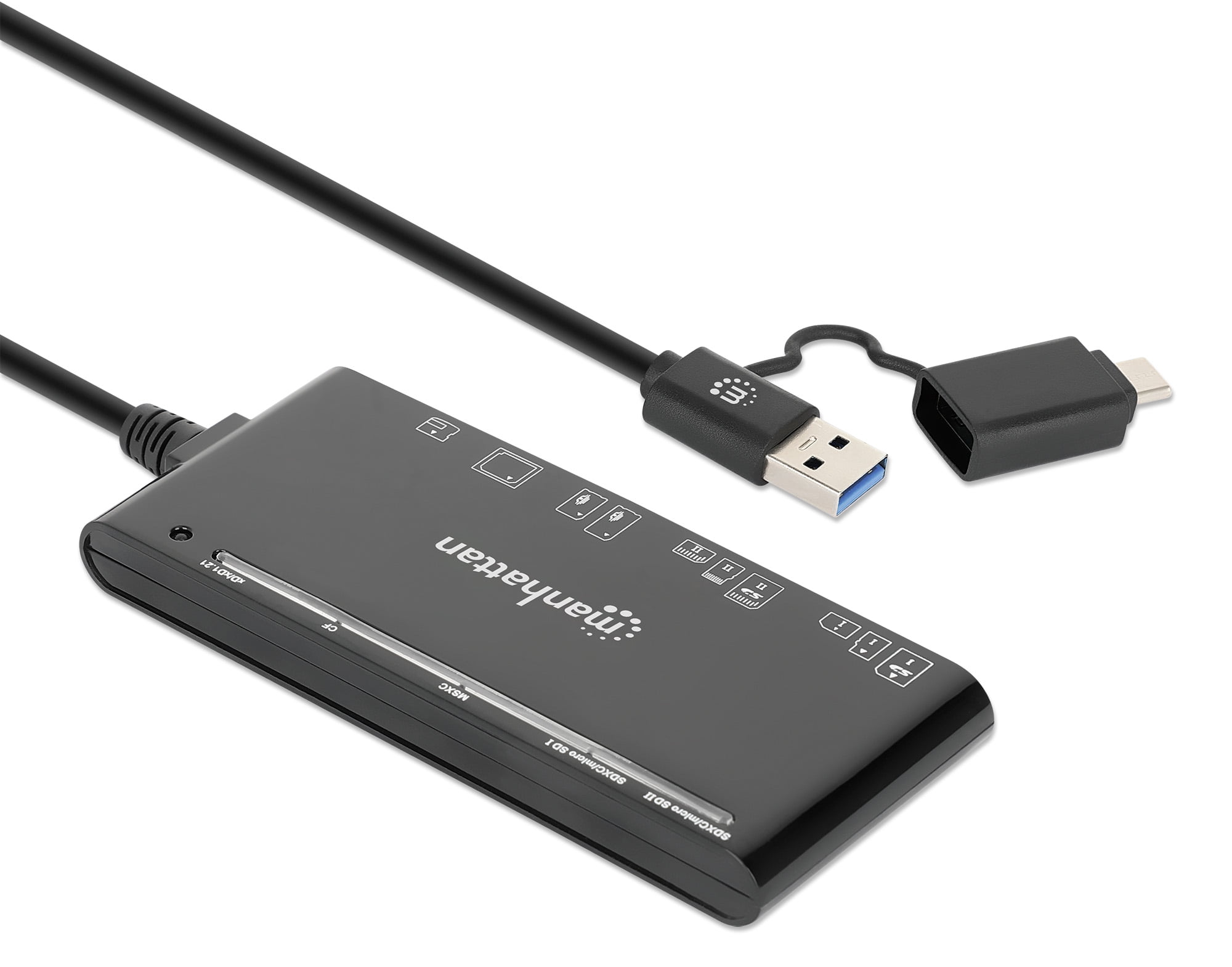 Manhattan USB 3.0 Type-C / Type-A Combo Multi-Card Reader / Writer ...