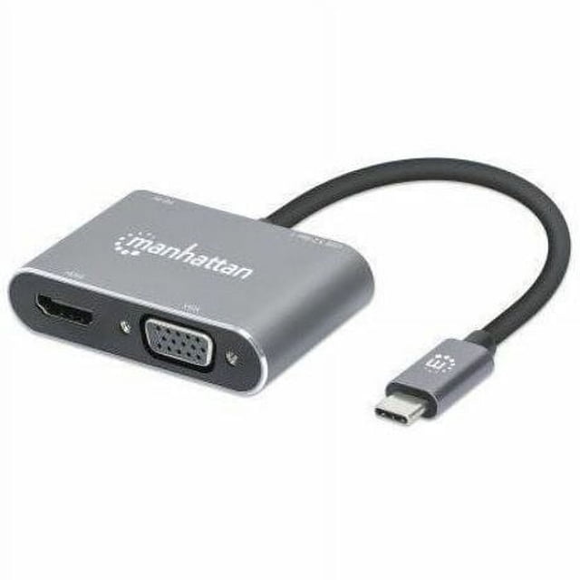Manhattan USB-C to HDMI & VGA 4-in-1 Docking Converter with Power ...