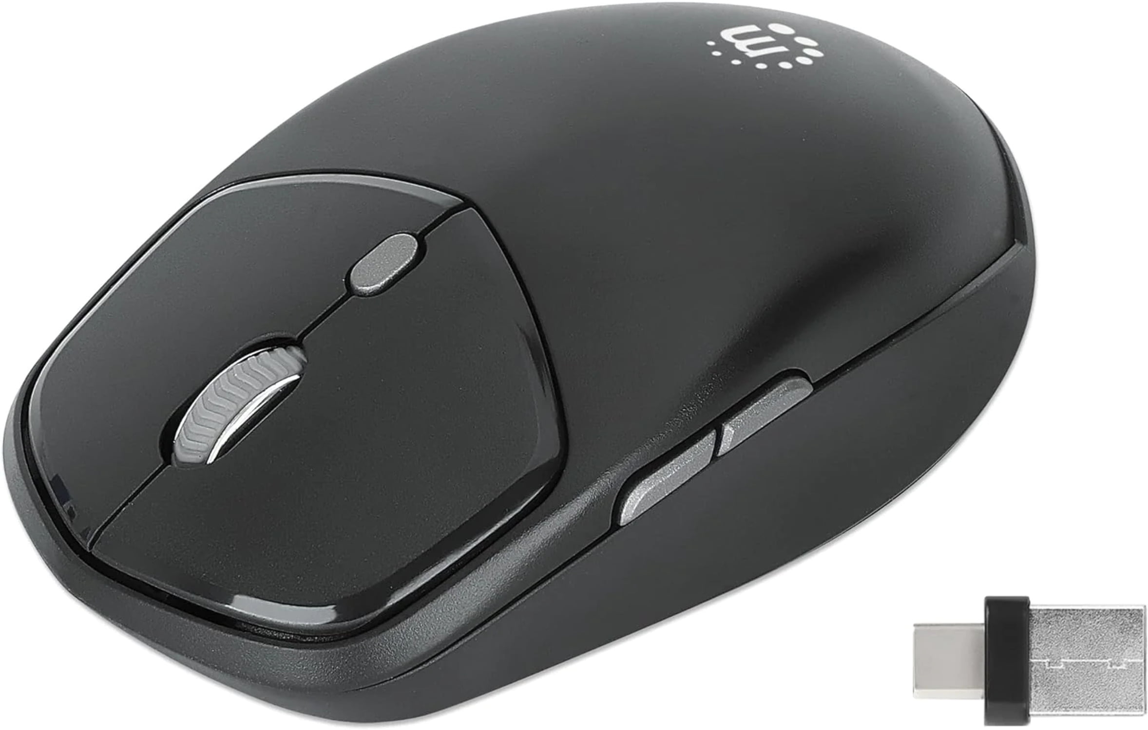 Manhattan Wireless Compact Travel Mouse – 2.4 GHz RF, 800/1200/1600 dpi ...