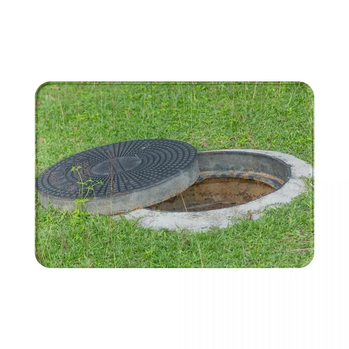 Manhole Cover Doormat Bathroom Rectangle Polyeste Mat Entrance Home ...