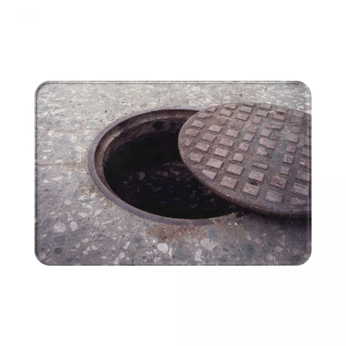 Manhole Cover Doormat Bathroom Rectangle Soft Entrance Hallway Mat ...