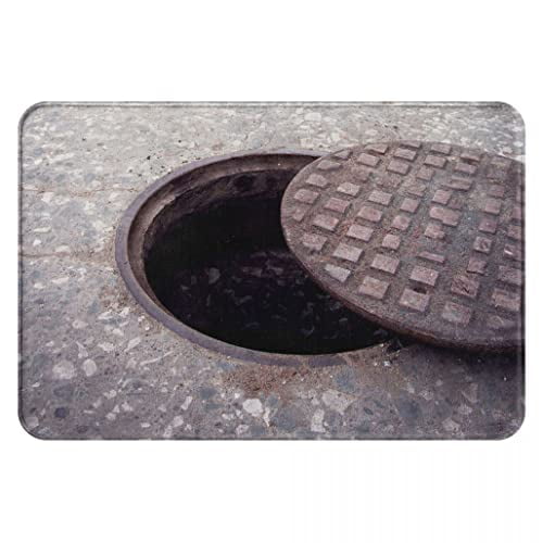 Manhole Cover Doormat Indoor Outdoor Entrance Door Mat Bath Rug ...