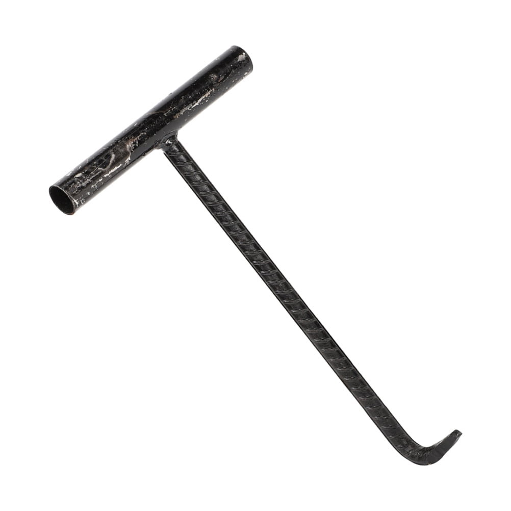 MLINS Durable T Shaped Manhole Cover Hook for Home Use Black Steel 1 ...