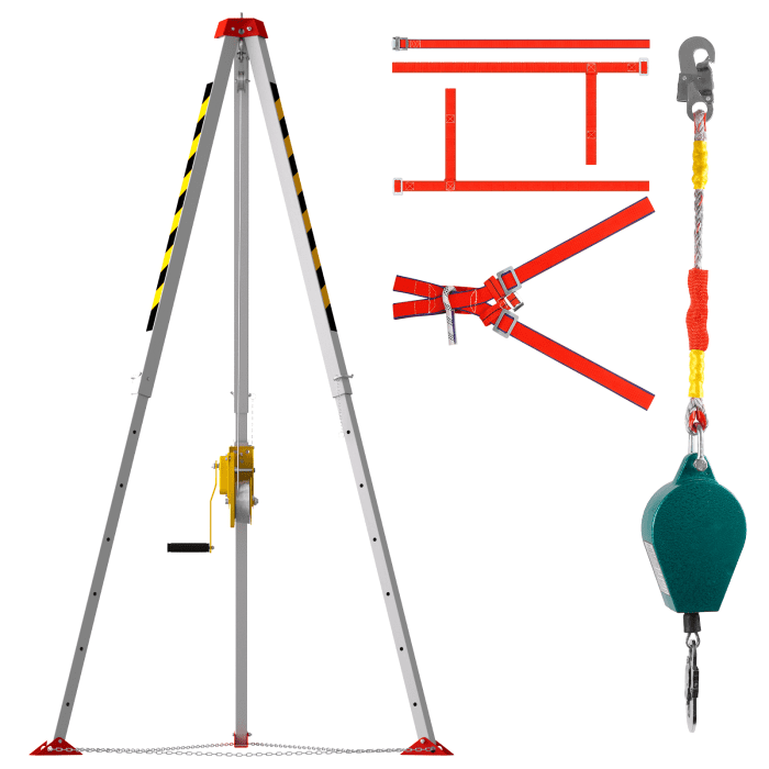 Manhole Tripod, Stable Support, Adjustable Design, Full Safety Kit ...