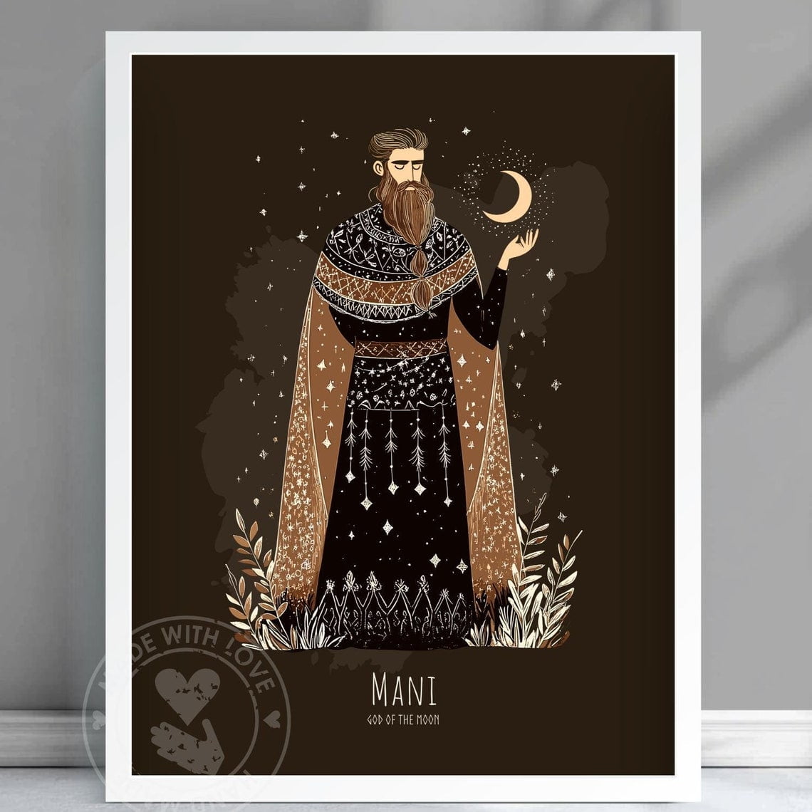 Mani God Poster, Mani Nordic God, Mani Norse God, Norse Mythology ...