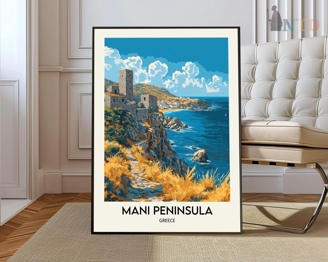 Mani Peninsula Print, Mani Peninsulamani Peninsula Poster, Mani ...