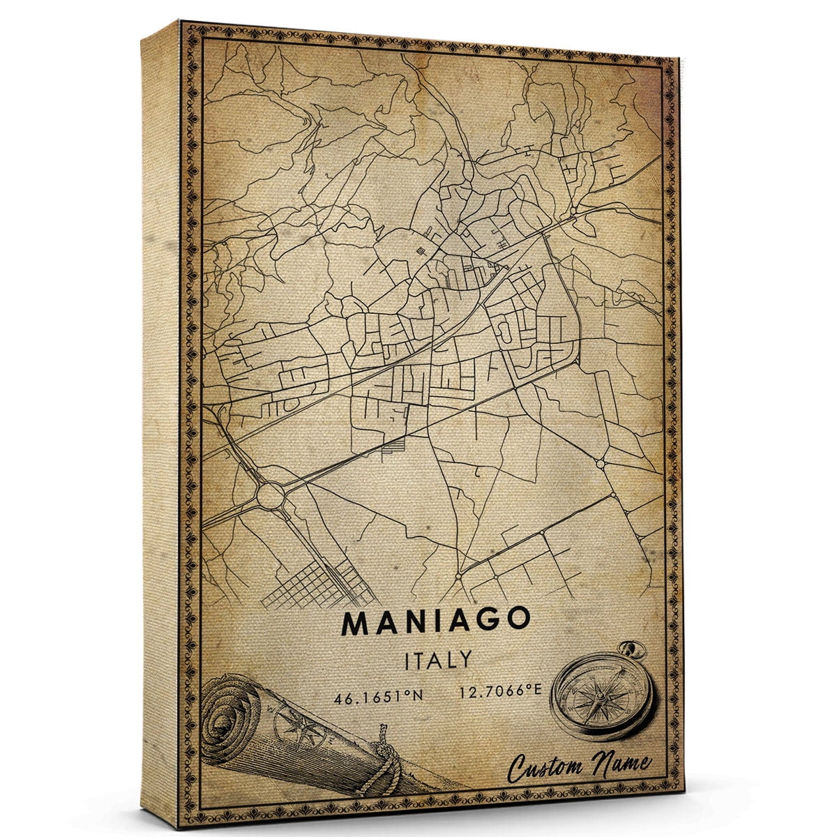 Maniago Map Poster, Italy Map Art Poster, Canvas, Maniago Map City ...