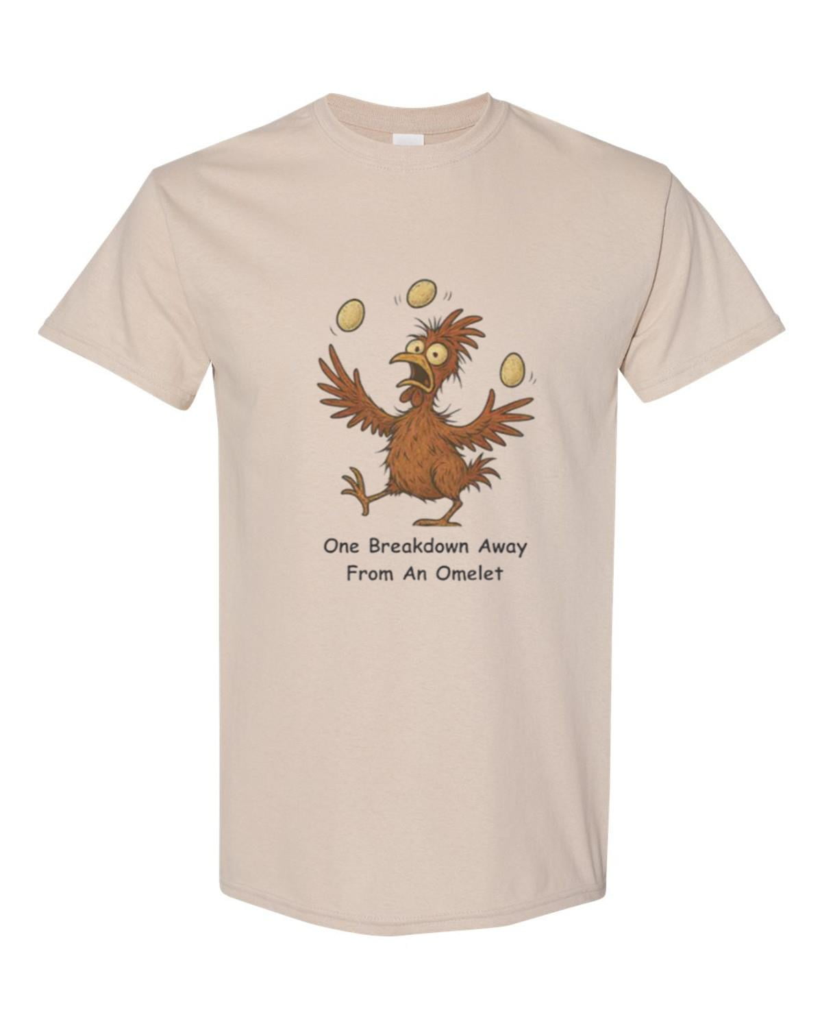 Manic Chicken Juggling Crazy Cartoon Funny T-Shirt Design, for men & women, up to size 5XL ...