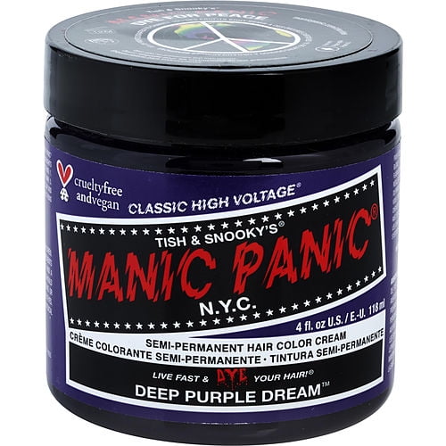 Manic Panic Semi-Permament Hair Color Creme, Deep Purple Dream 4 oz ...