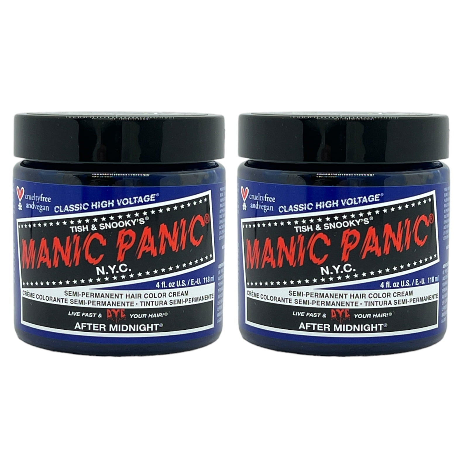 Manic Panic Semi-Permanent Hair Color Cream After Midnight, Blue Black ...