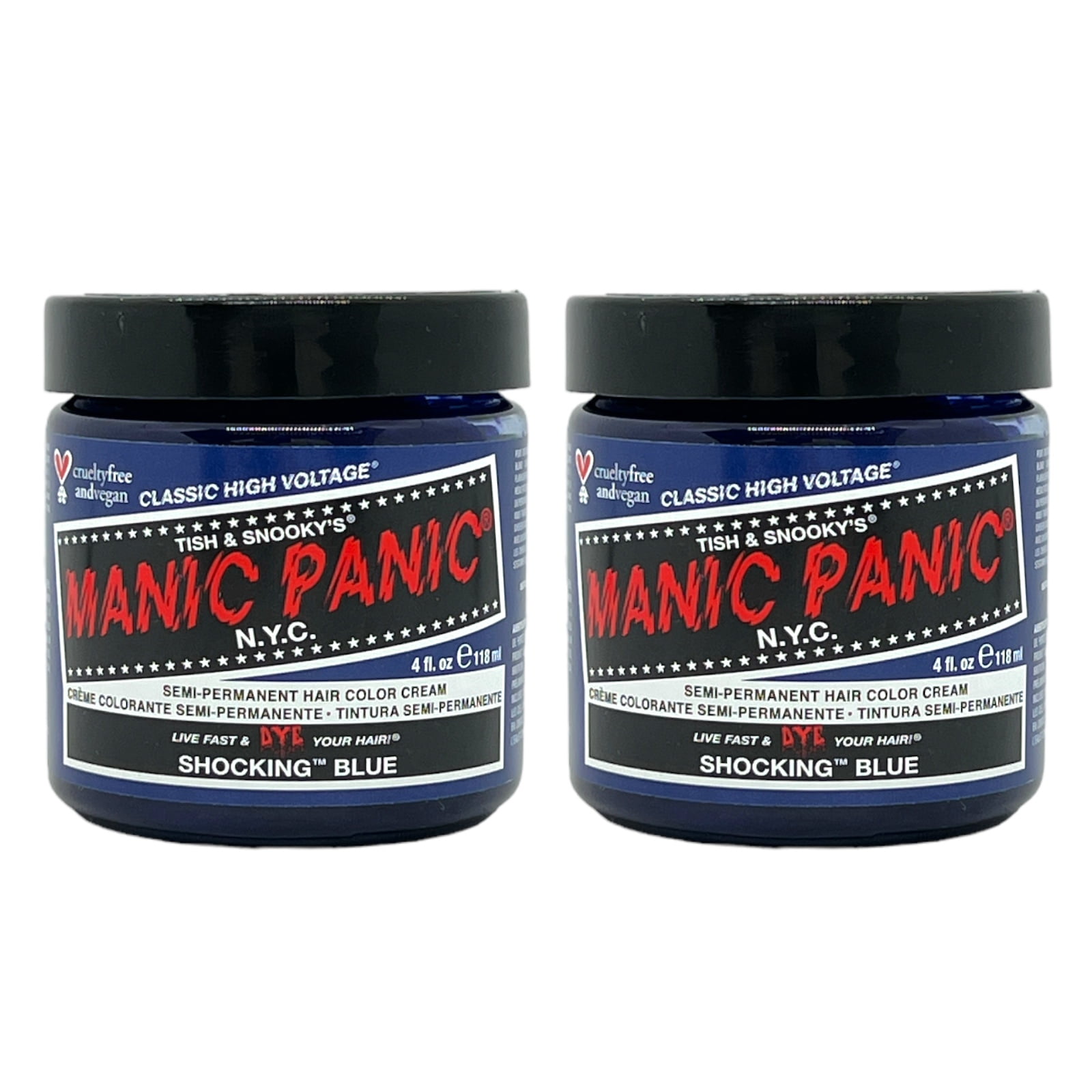 Manic Panic Semi-Permanent Hair Color Cream, Shocking Blue, Vibrant ...