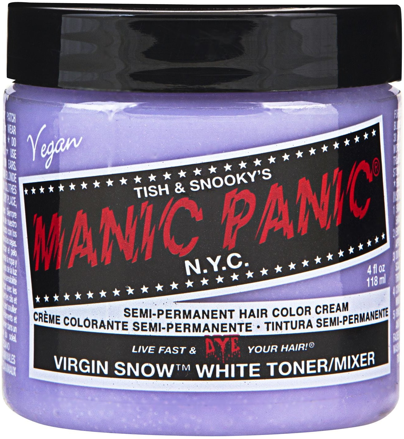 Manic Panic Vegan Semi-Permanent Hair Color Cream, Virgin Snow, 4 oz ...