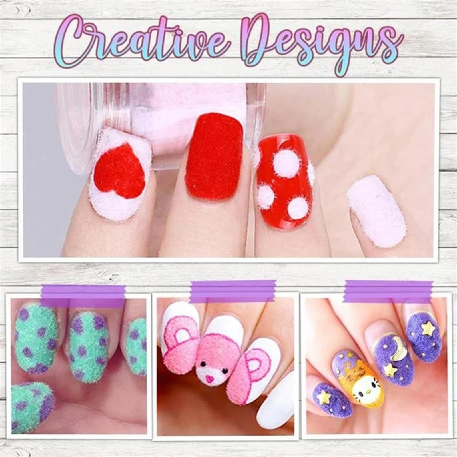 Manicure Eyeshadow Polish Tips Velvet Flocking Powder 12 Colour -Effect ...