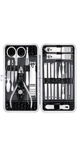 Manicure Kit, Surgical Grade Stainless Steel 18-Piece Grooming Set, Non ...