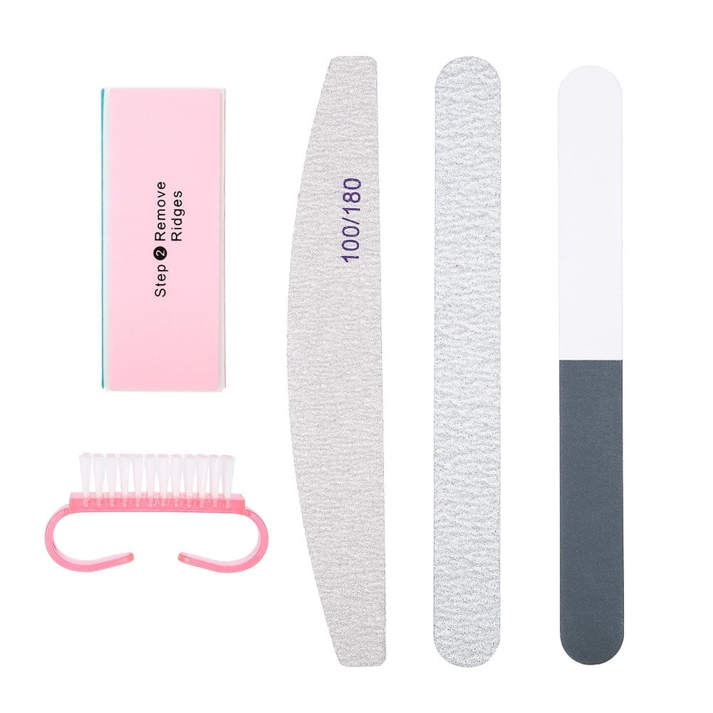 Manicure Nail File Kit-3Pcs Double Sided Nail File, 4 Step Buffing ...