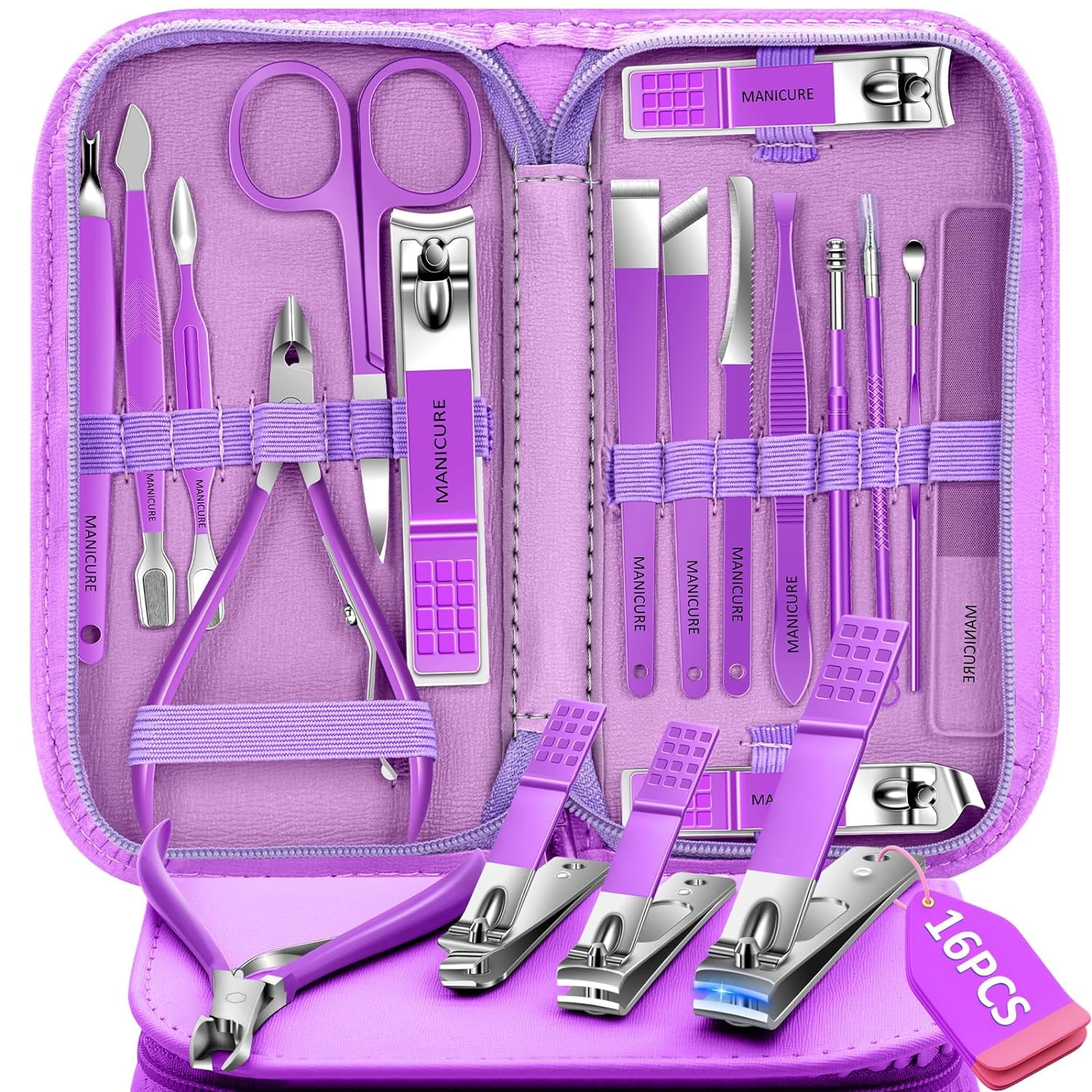 Manicure Pedicure Set - 16 Pcs Nail Clipper Set Professional Nail ...