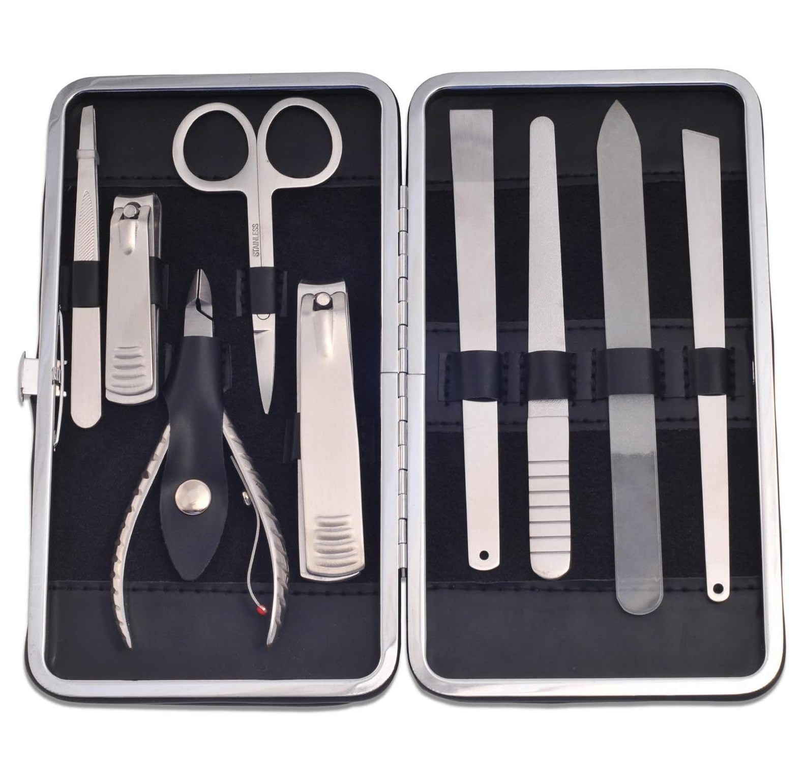 Manicure Pedicure Set - 9 Piece Stainless Steel Nail Care Kit with ...