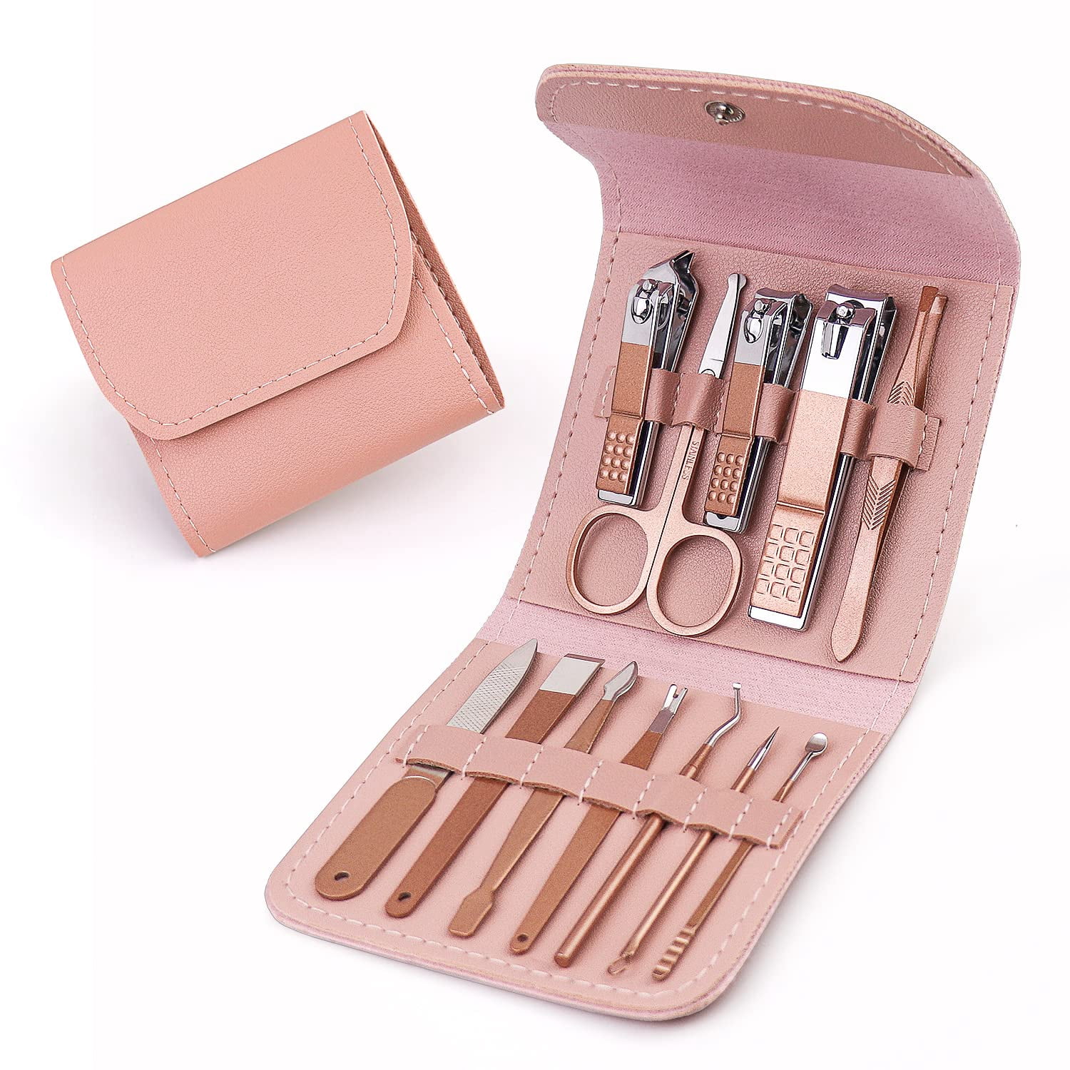 Manicure Set 12 in 1 Stainless Steel Nail Clipper Kit Professional ...