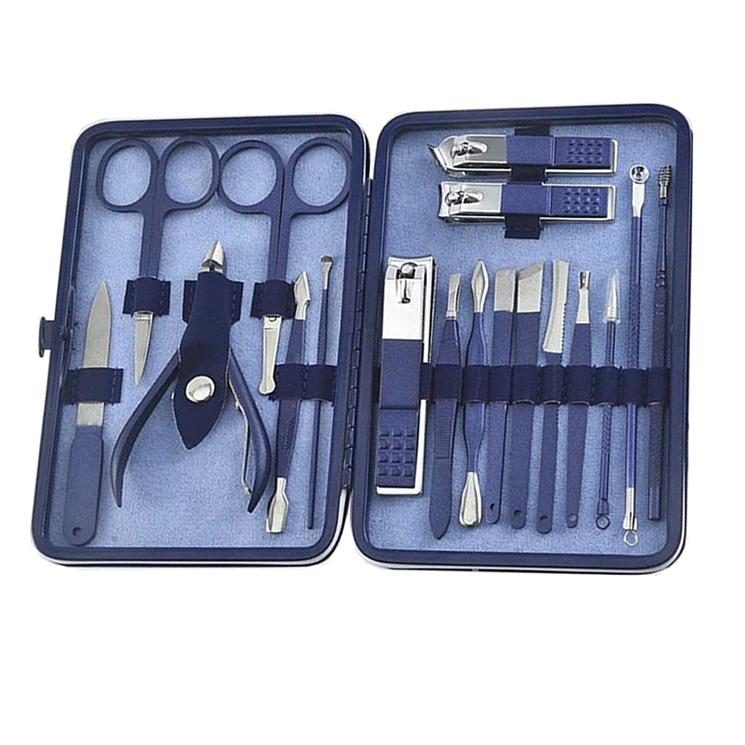 Manicure Set, 18 In 1 Mens Women fingernail Grooming Kit with Leather ...