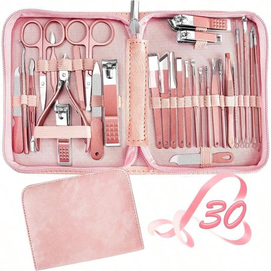 Manicure Set 30 In 1 Nail Clipper Set REDFLOW Nail Clippers Fingernail ...