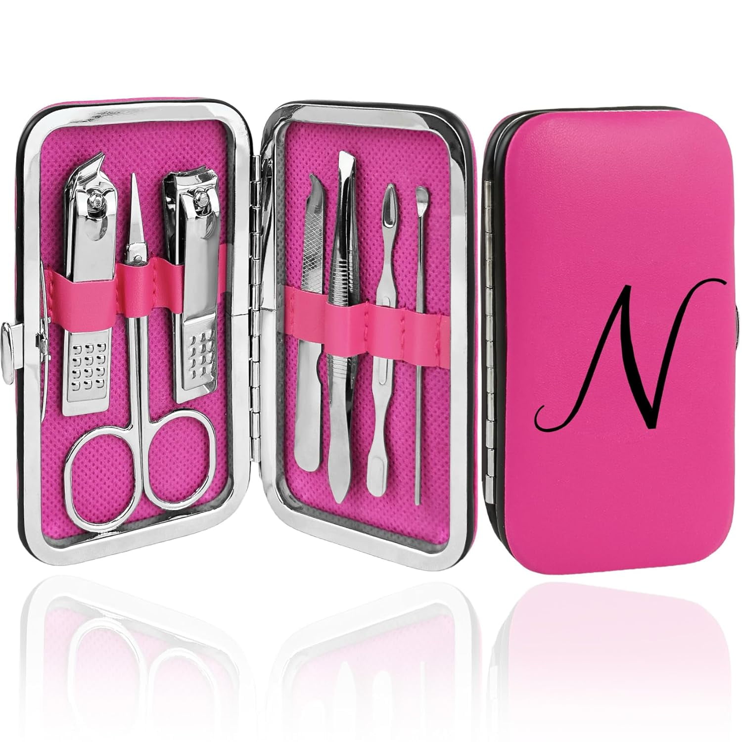 Manicure Set Nail Clipper Kit 7Pcs with 1 Initial Letter Case Travel ...