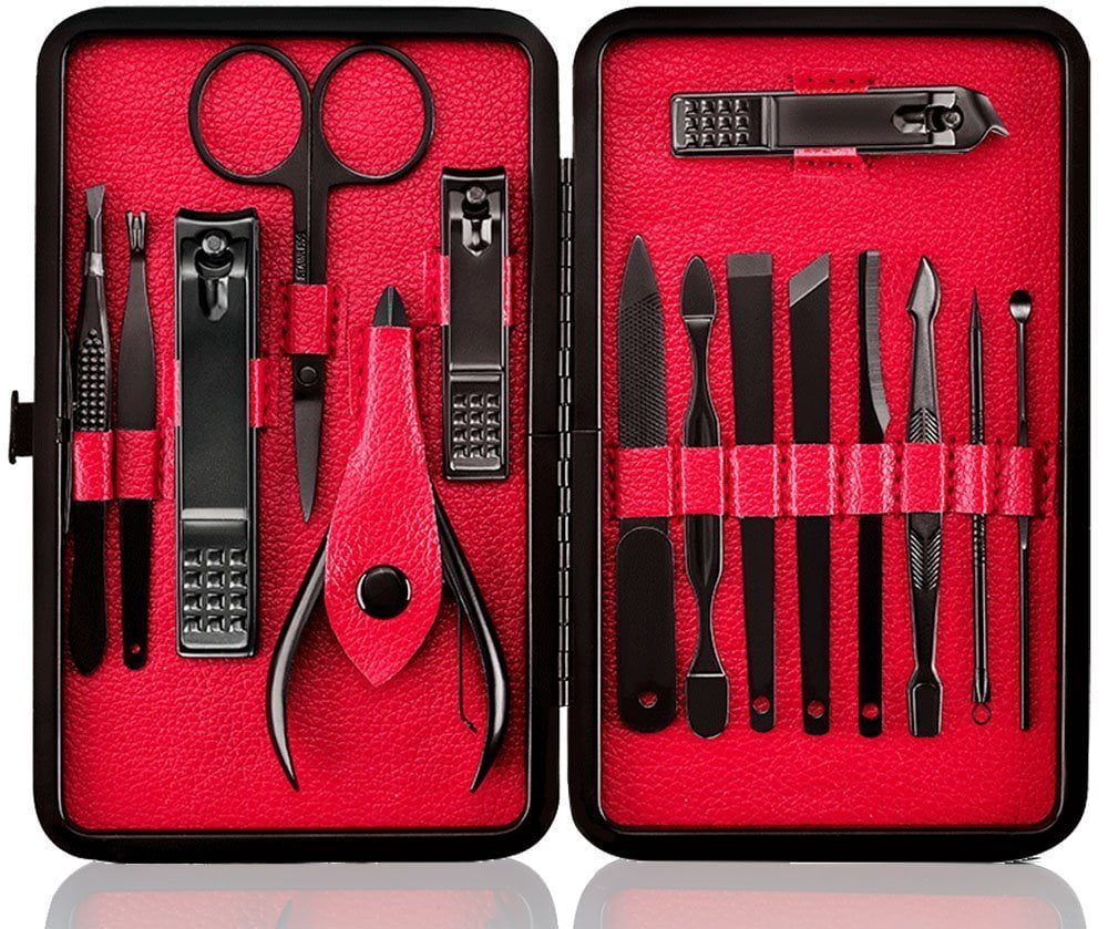 Manicure Set Nail Clipper Set -15 Piece Stainless Steel Nail Care Tools ...