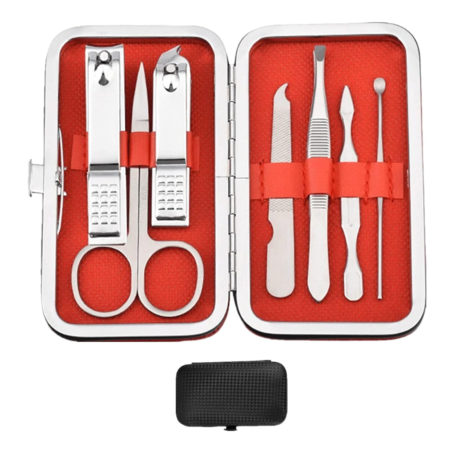 SHIHUALQ 8-in-1 Manicure Set, Nail Clipper Grooming Kit, Travel Case ...
