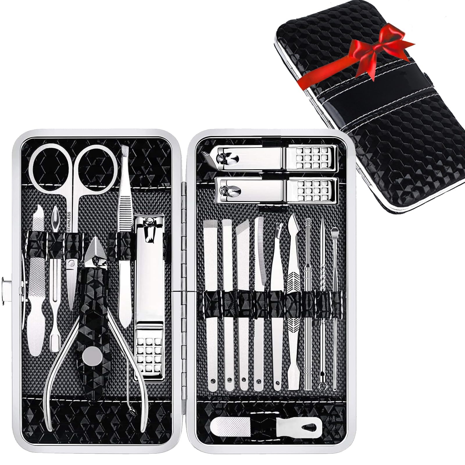 Manicure Set Nail Clippers Pedicure Kit -18 Pieces Stainless Steel ...