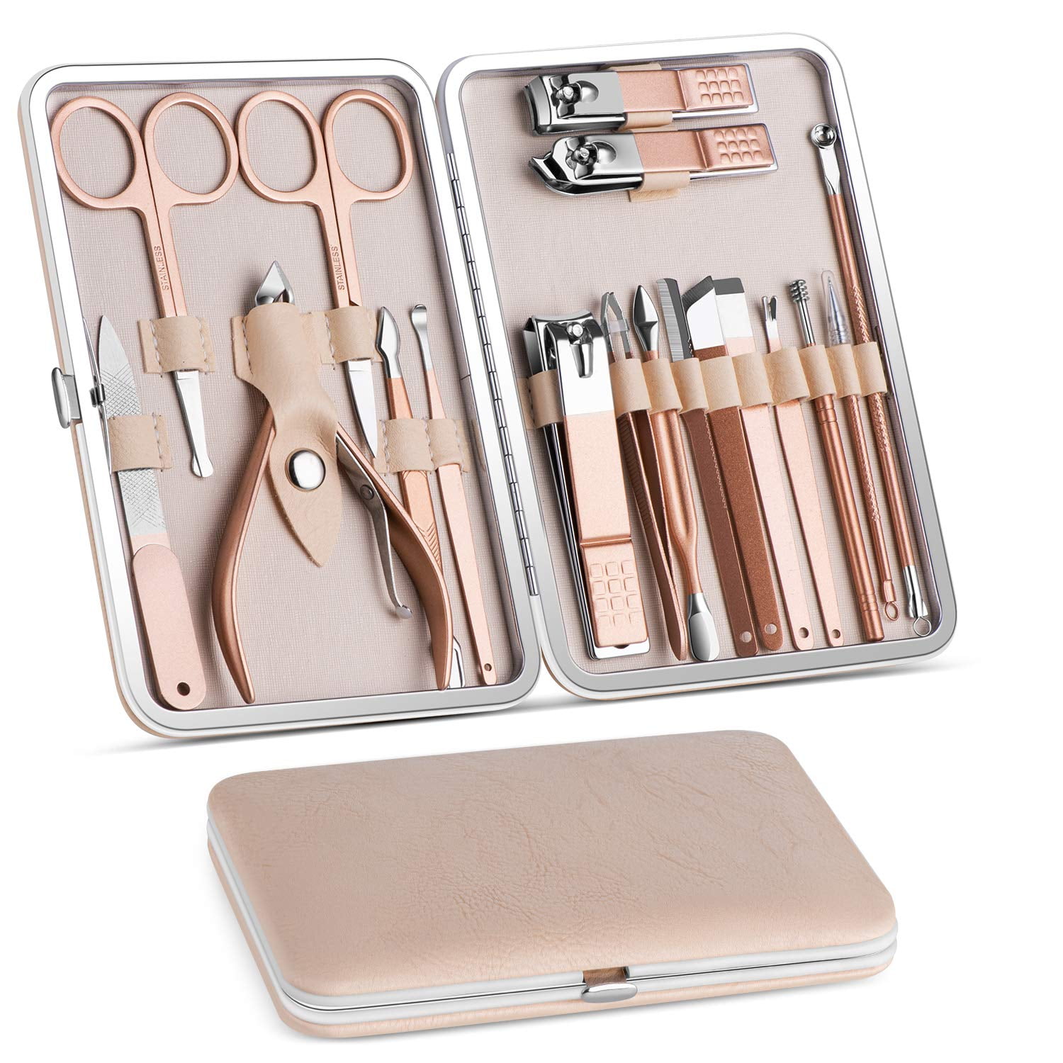 Manicure Set, Pedicure Kit, Nail Clippers, Professional Grooming Kit ...