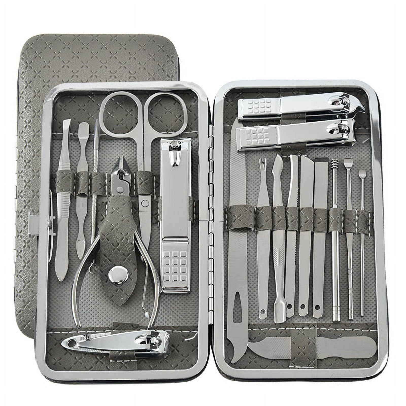 Manicure Set Pedicure Kit Nail Kit-19 in 1 Stainless Steel Manicure Kit ...