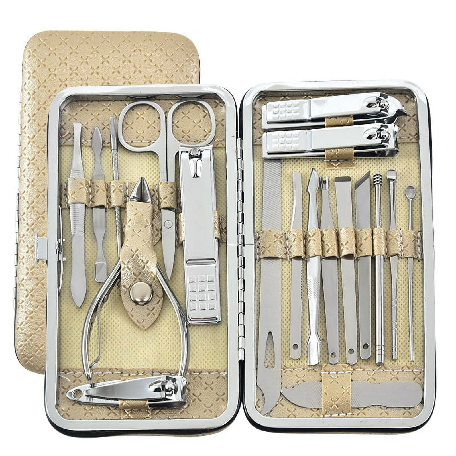 Manicure Set Pedicure Kit Nail Kit-19 in 1 Stainless Steel Manicure Kit ...