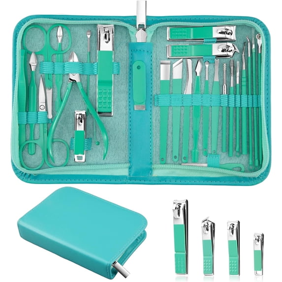 Manicure Set Professional Clipper Kit-26 Pieces Stainless Manicure Kit ...