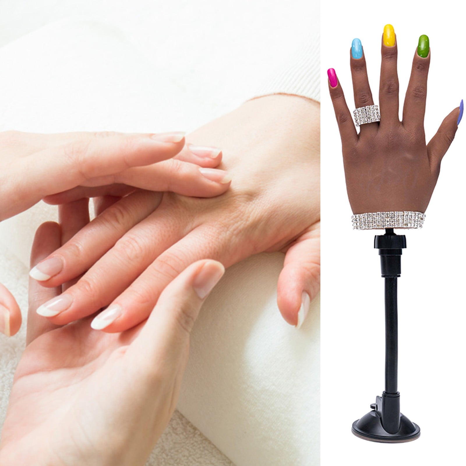 Manicure Silicone Exercise Hand Model for Practicing Flexibility and ...