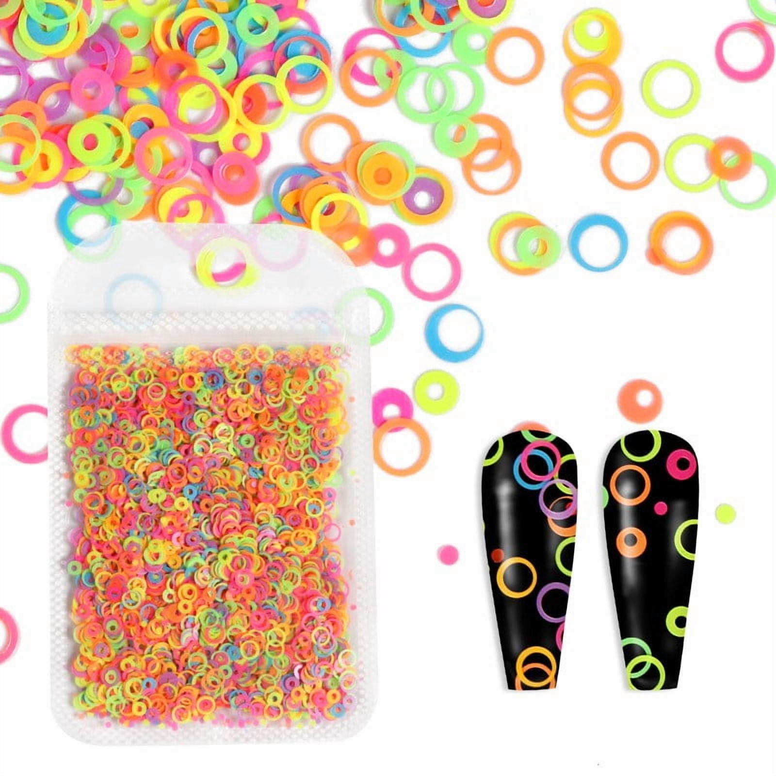Manicure Tools,Cheap Nail Stuff,Fluorescent Hollow Nail Glitter 4MM ...